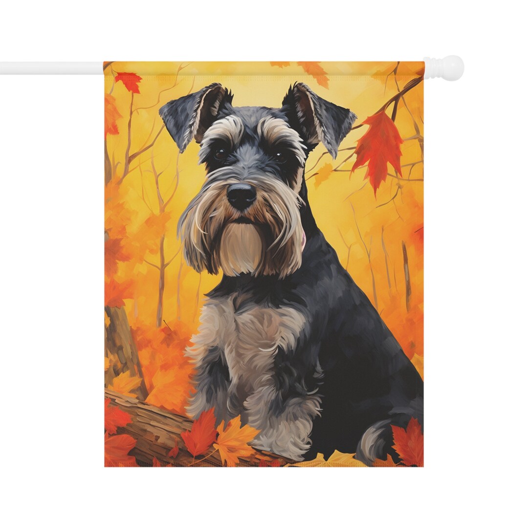 Miniature Schnauzer Fall Flag - Gift for Dog Mom Dog Dad or Dog Lover ...