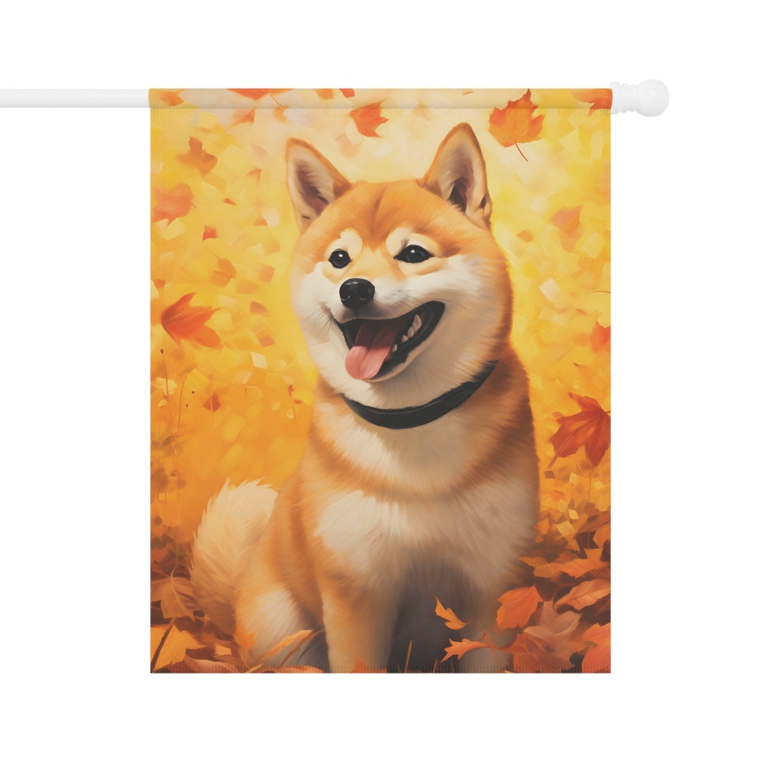 Shiba Inu Fall Flag, Gift for Dog Mom Dog Dad or Dog Lover GF Birthday ...