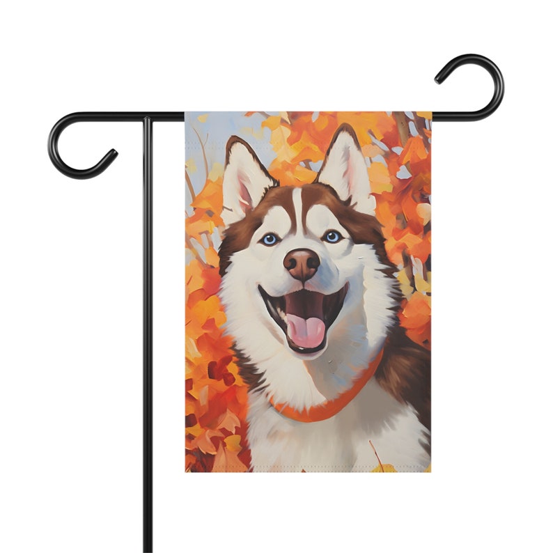 Red Siberian Husky Fall Flag - Gift for Dog Mom Dad Grandma ...