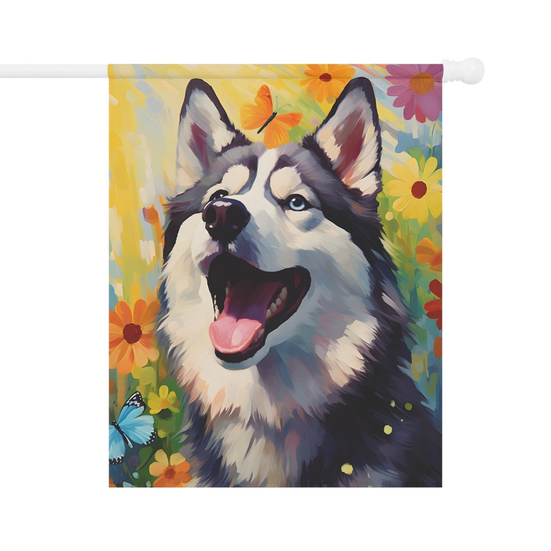 Siberian Husky Spring Flag - Gift for Dog Mom Dog Dad or Dog Lover ...