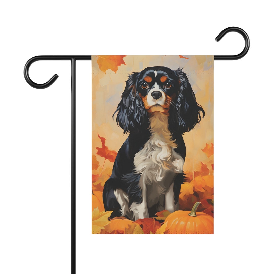 Tricolor Cavalier King Charles Spaniel Flag - Dog Mom Dad Birthday Gift ...