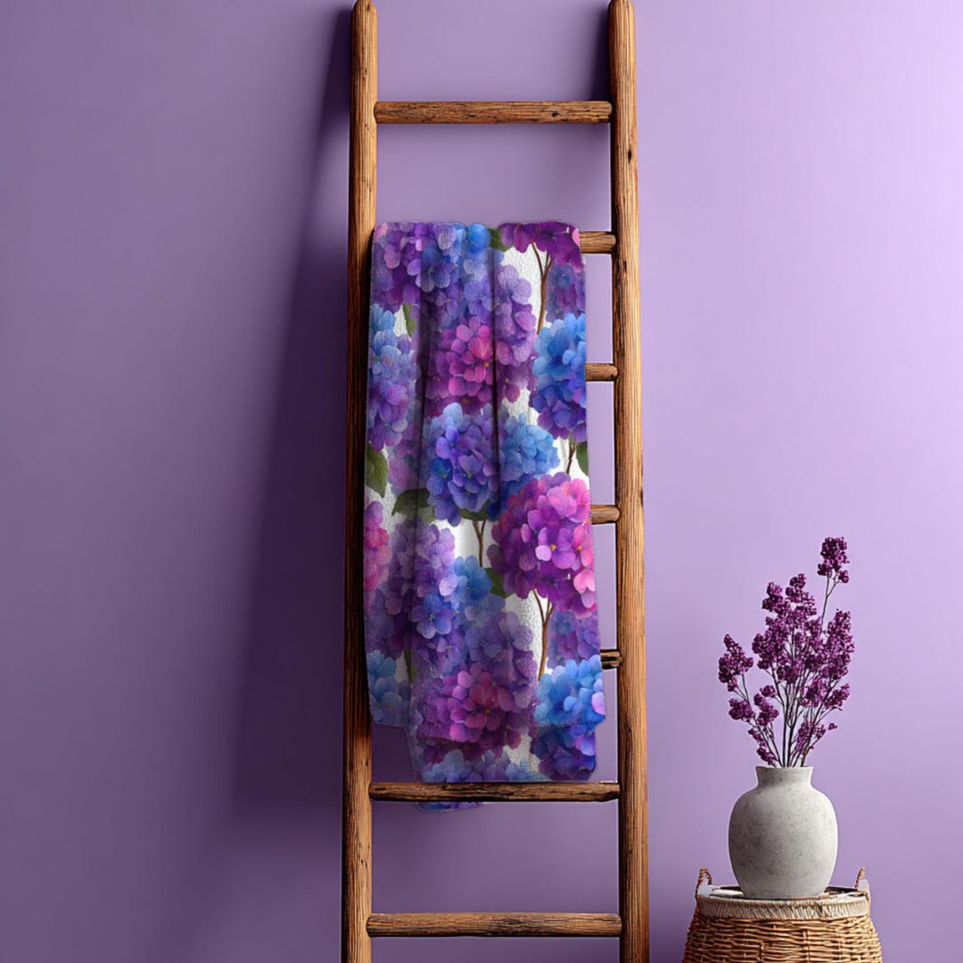 Purple and Pink Hydrangeas Blanket: Unique Gift, Baby Shower Gift ...