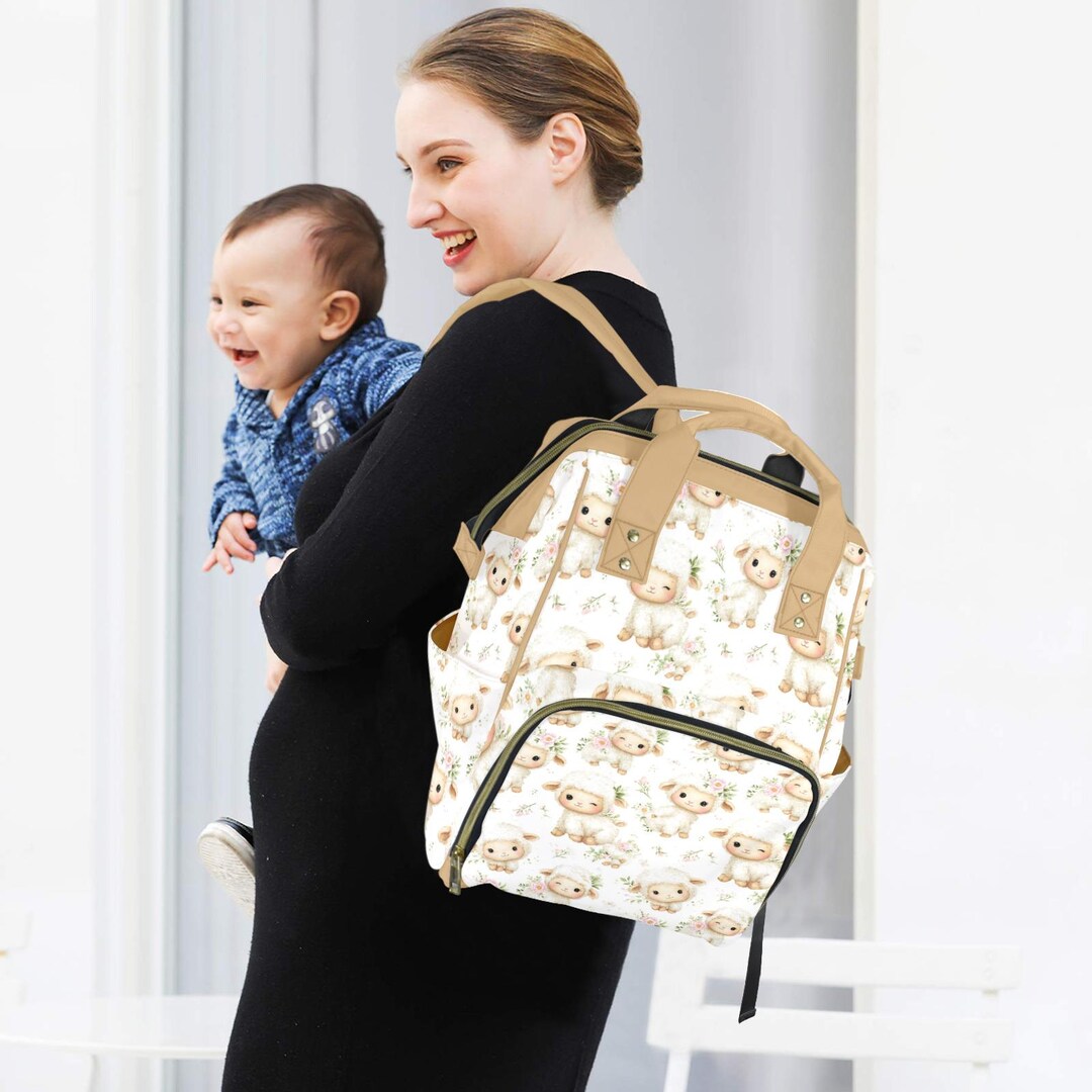 Cute Lamb Diaper Bag: Multi-functional, Insulated Backpack Style, Large ...