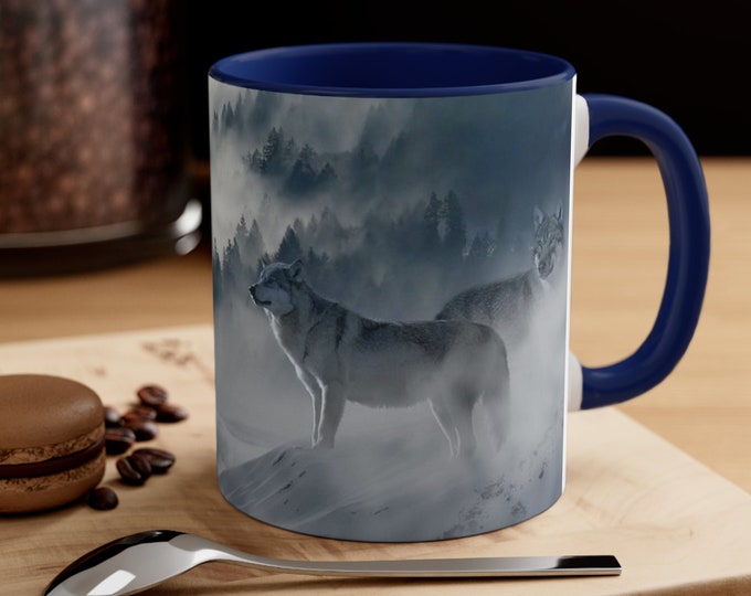 Snowy Deer Mug - Winter Scene - 8 Oz - Handmade Pottery - Stoneware - Etsy