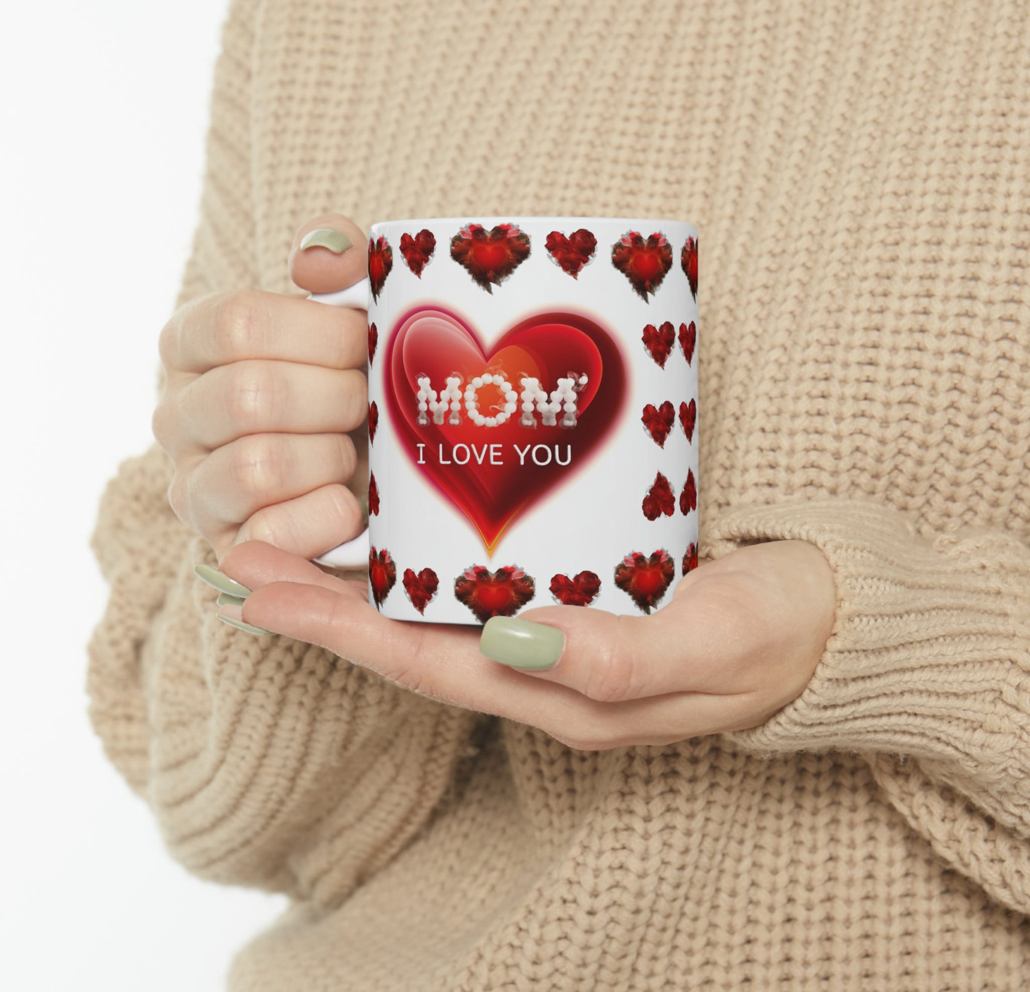 Mom Mug,mom I Love You Mug,colorful Heart Mug,baby Shower, Mother's Day ...