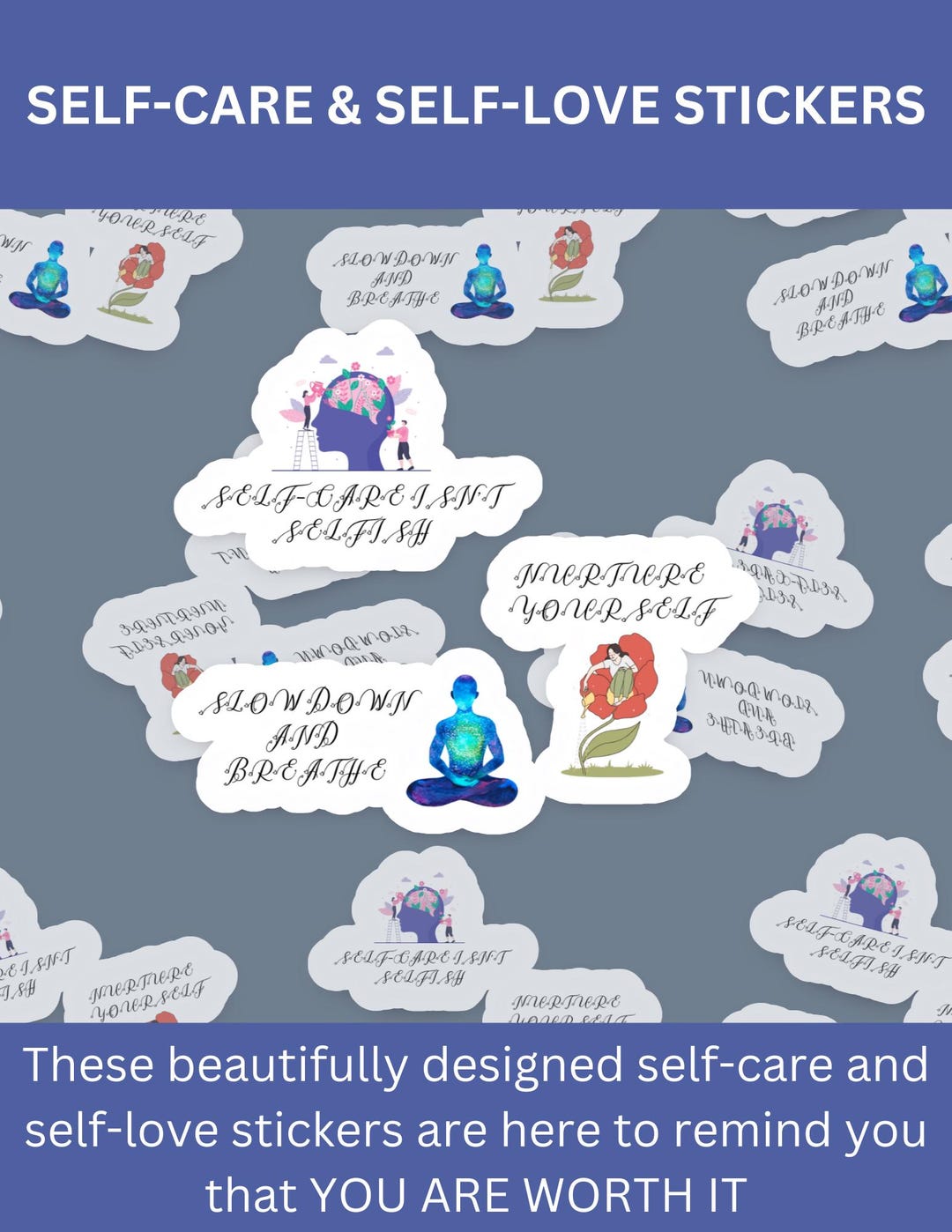 Self-care and Self-love Script Stickers | Positive Affirmations and ...