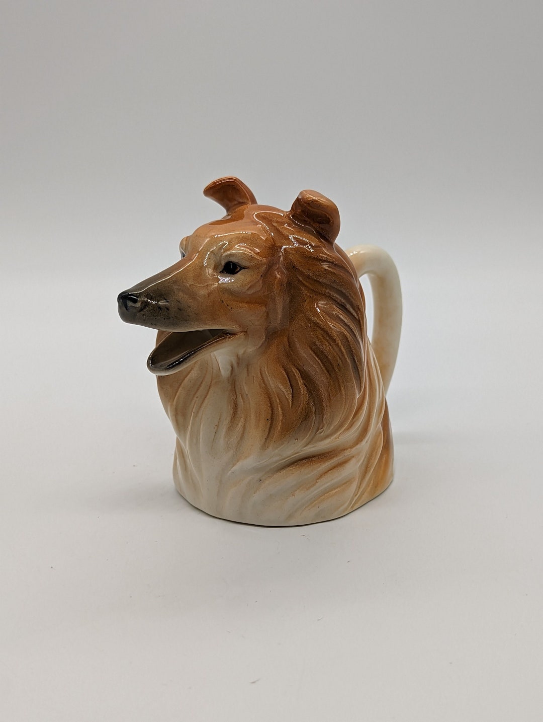 Vintage Ceramic Collie Head Cream Dispenser A Charming Nod - Etsy