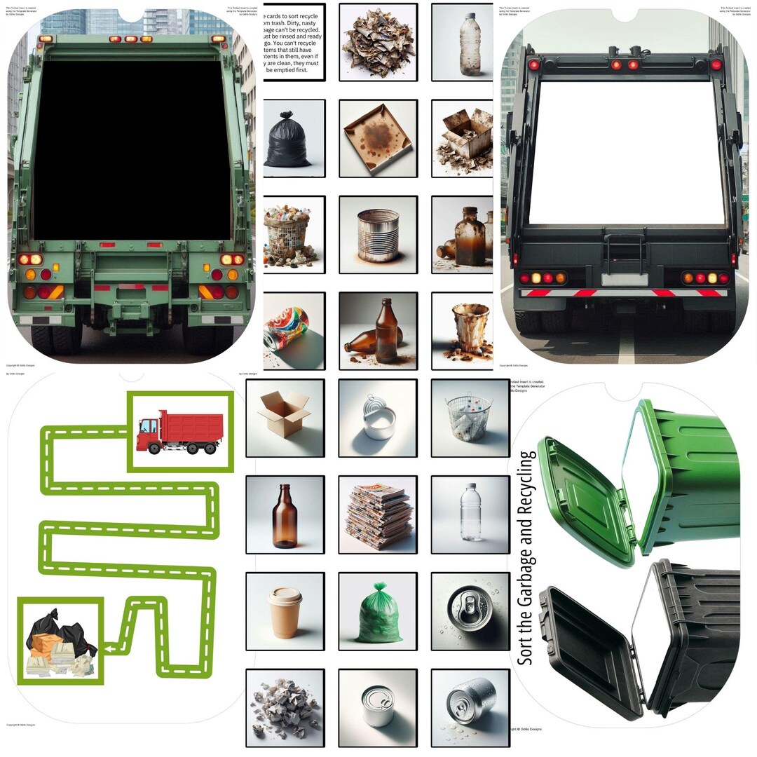 Flisat Trofast Printable Garbage Truck and Recycling Inserts - Etsy