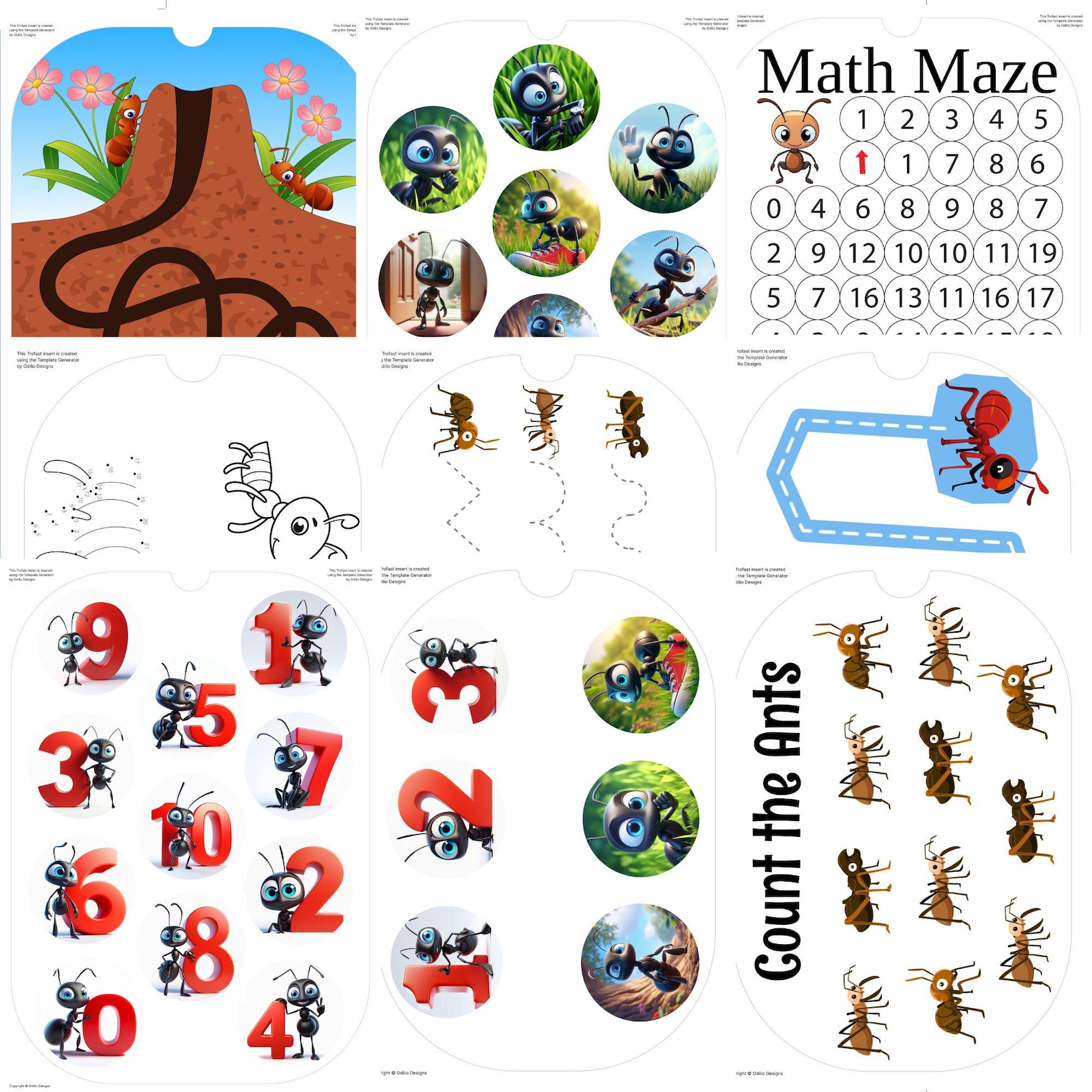 Flisat Trofast Printable Ants Marching and Counting Inserts - Etsy