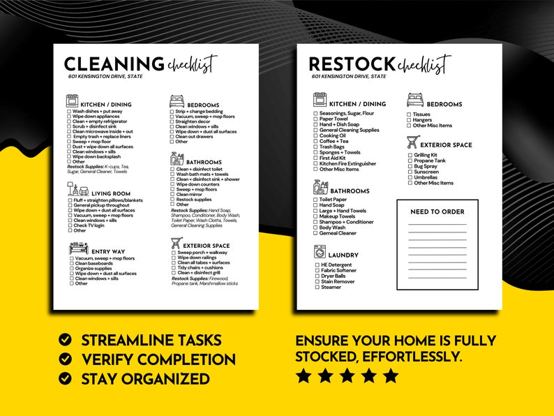 Editable Cleaning Schedule Household Cleaning Checklist Monthly Planner ...
