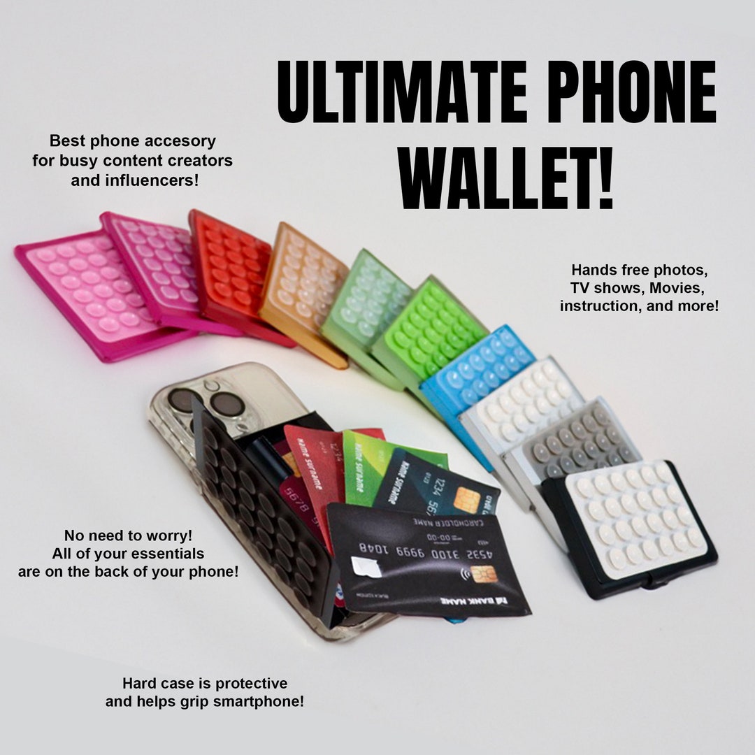WALLIT! | Silicone Suction Cup Metal Phone Wallet - VARIOUS COLORS - Etsy