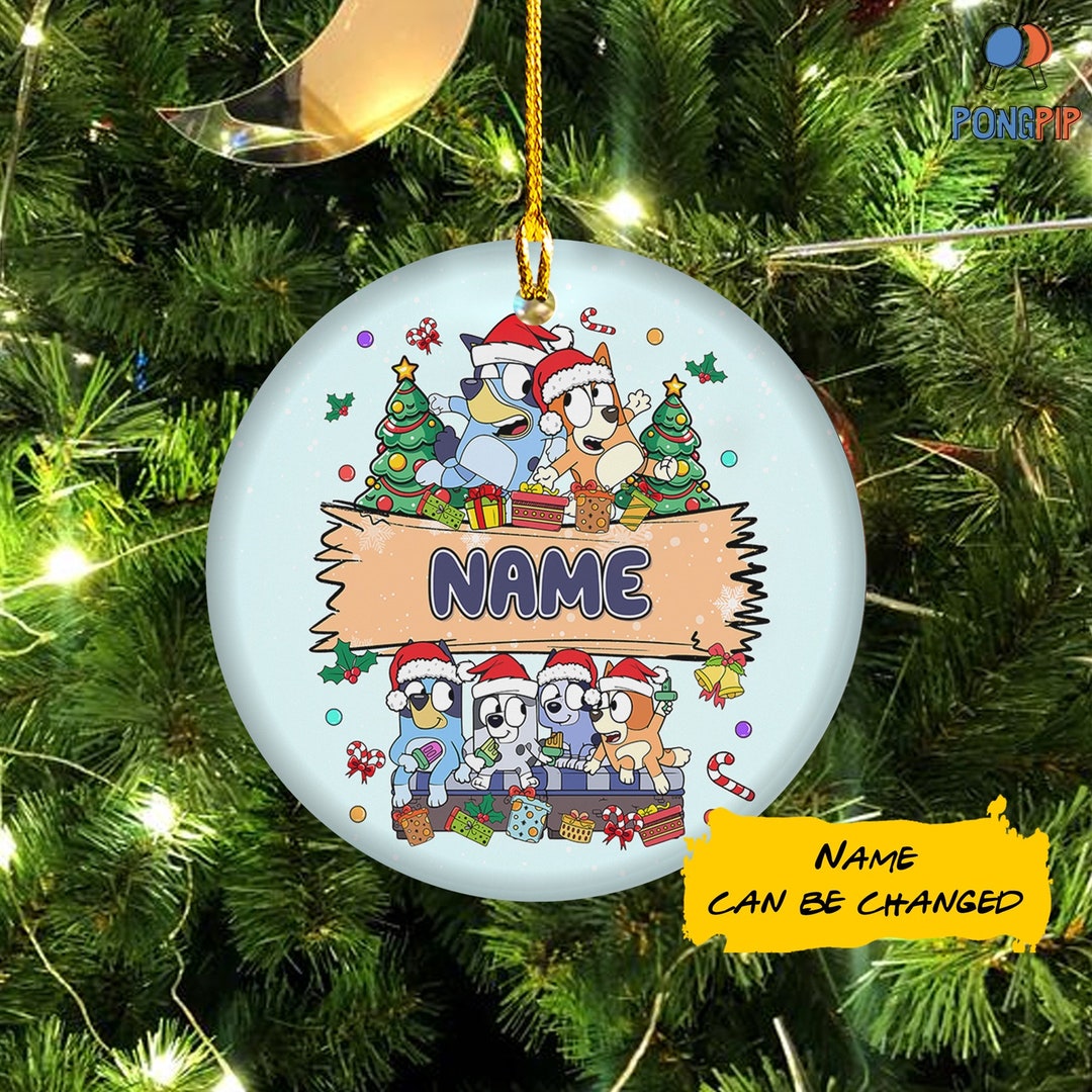 Personalized Bluey Ornament Bluey Characters Christmas - Etsy