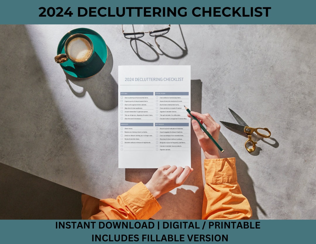 Printable Declutter Checklist and Planner, Minimalism Life Organizer ...