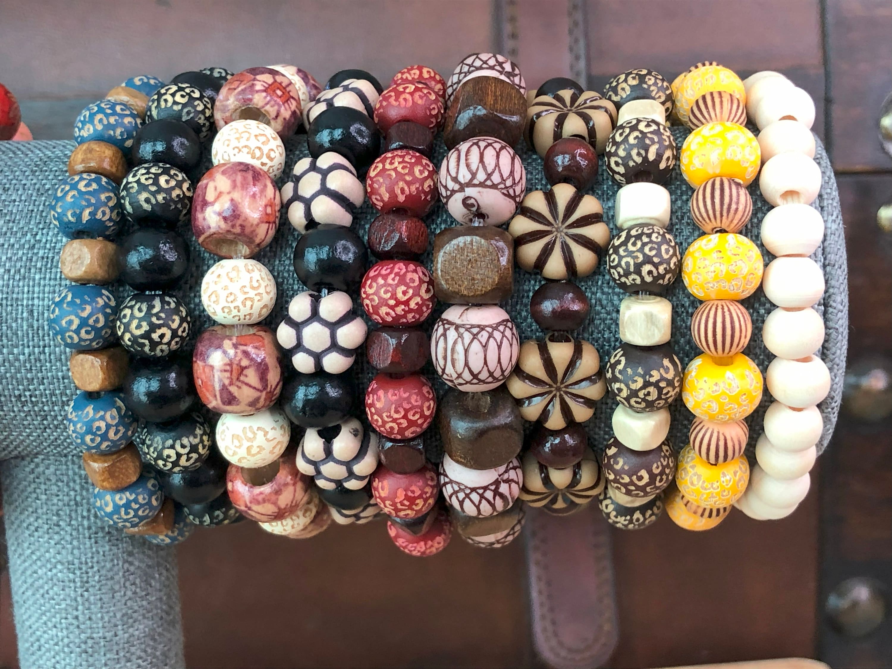 Wooden Bead Bracelets Boho Bracelets Boho Gifts - Etsy