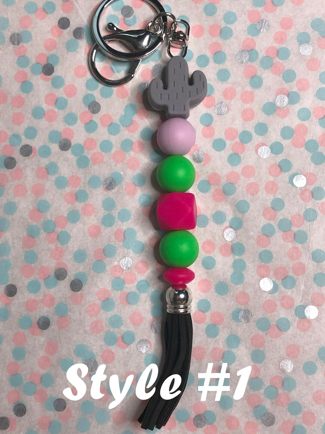 Cactus Silicone Bead Keychain | Cactus Keychain | Cactus Gifts ...