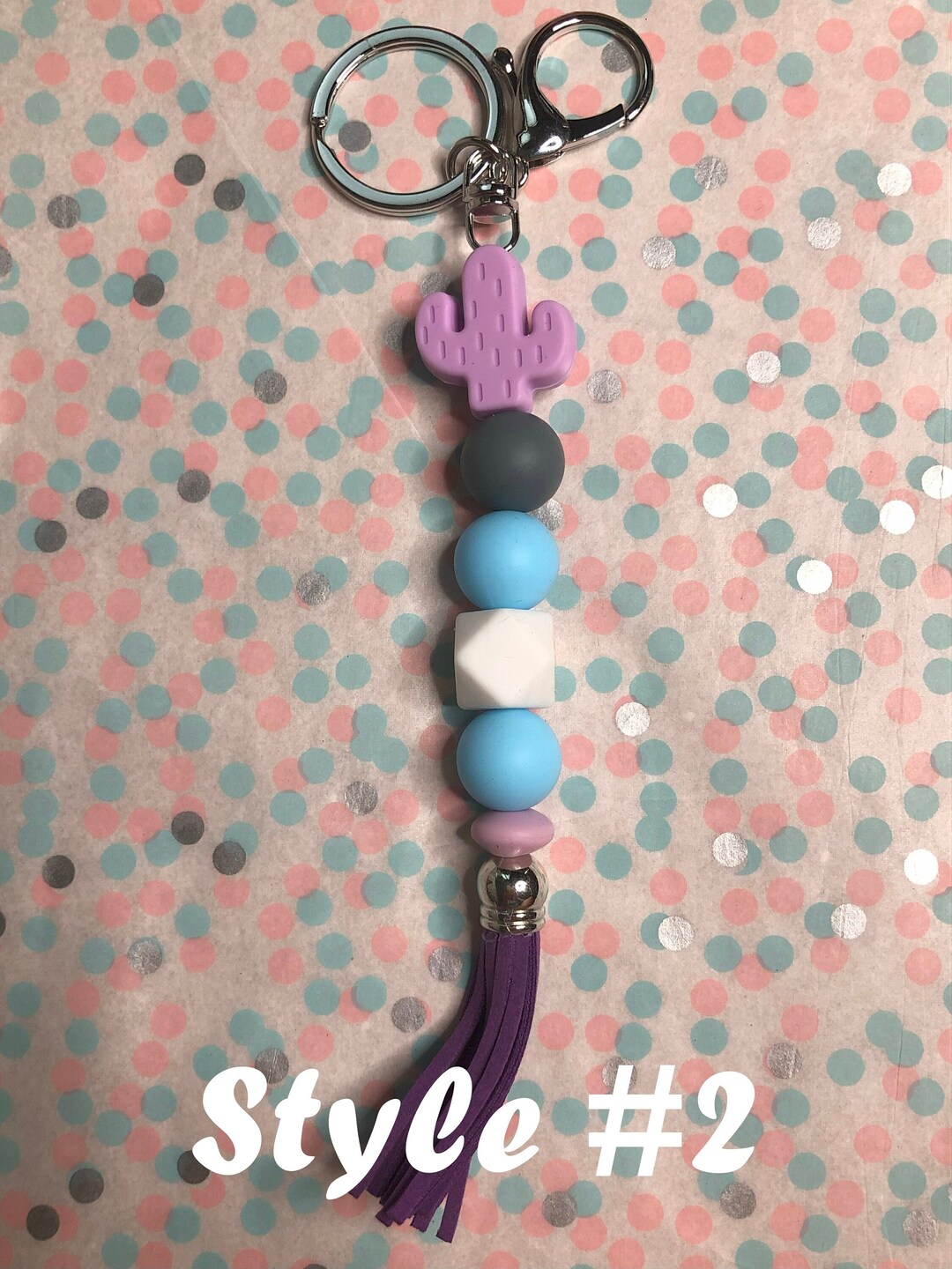 Cactus Silicone Bead Keychain | Cactus Keychain | Cactus Gift ...