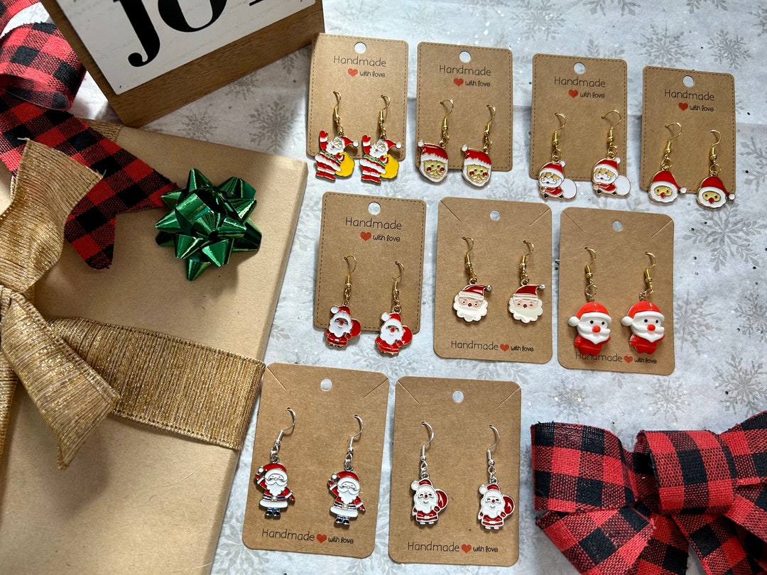 Santa Earrings | Christmas Earrings | Christmas Jewelry | Christmas ...