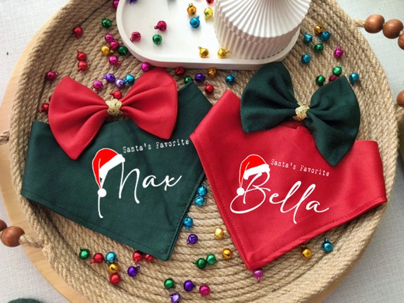 Personalized Santa's Favorite Dog Bandana: Custom Christmas Neckwear - Etsy