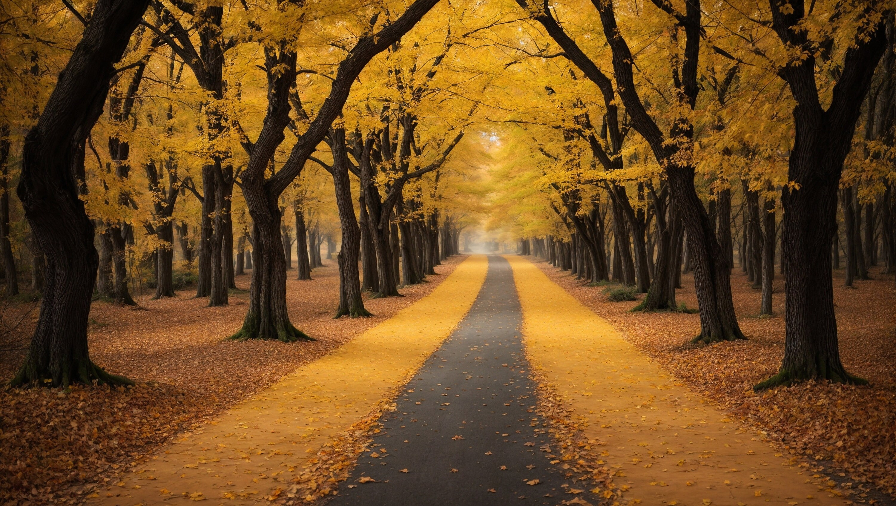 Fall Digital Background With Yellow Colored Trees. - Etsy