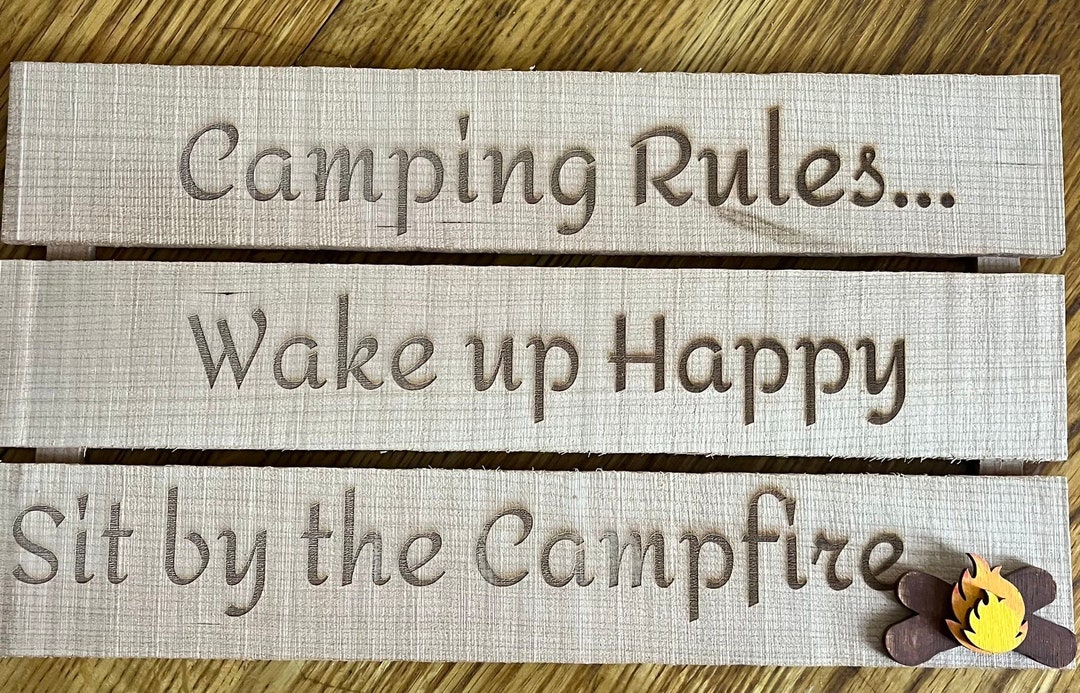 Camping Rules Sign - Etsy