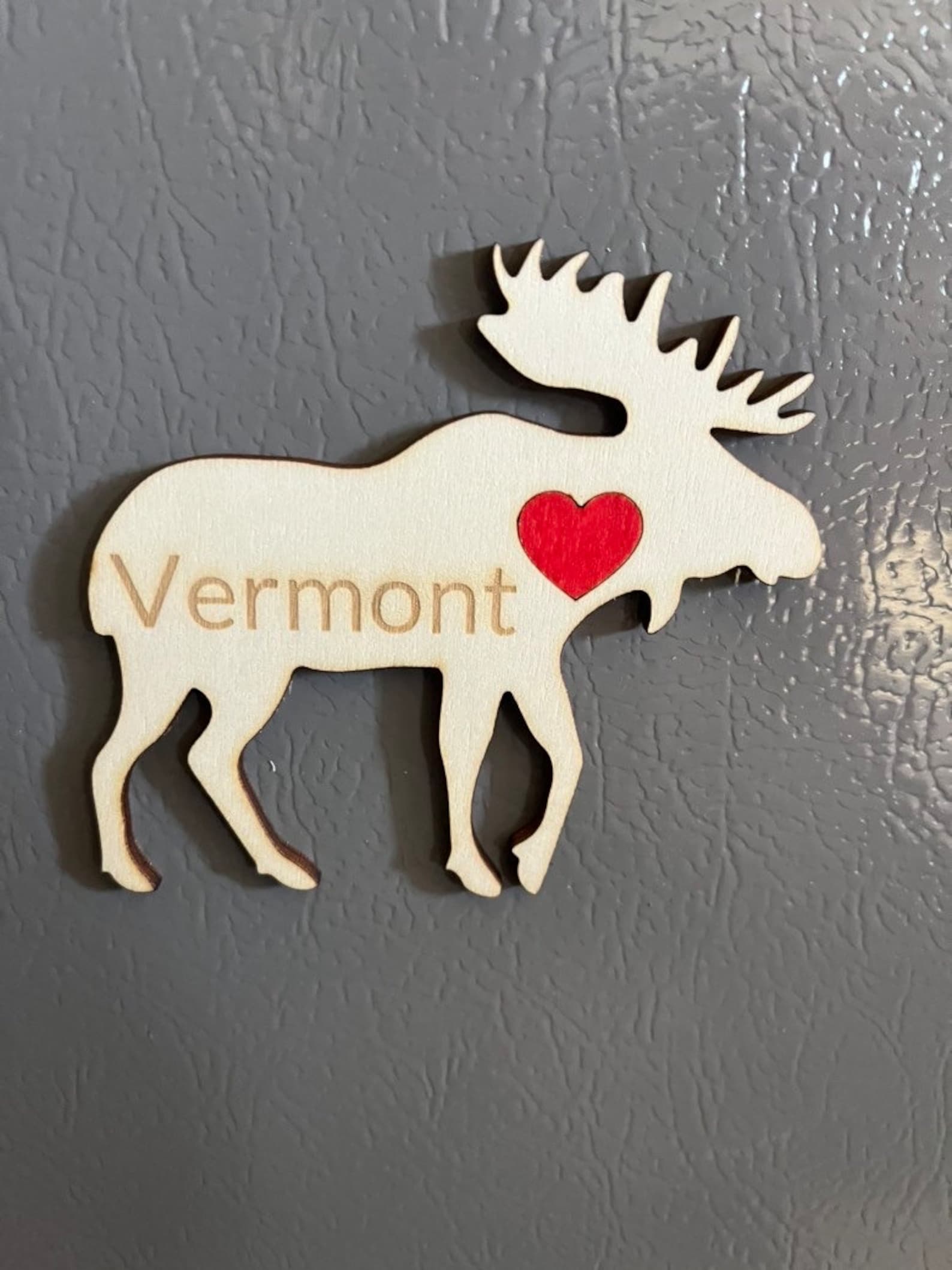 Vermont Moose Wooden Magnet - Etsy