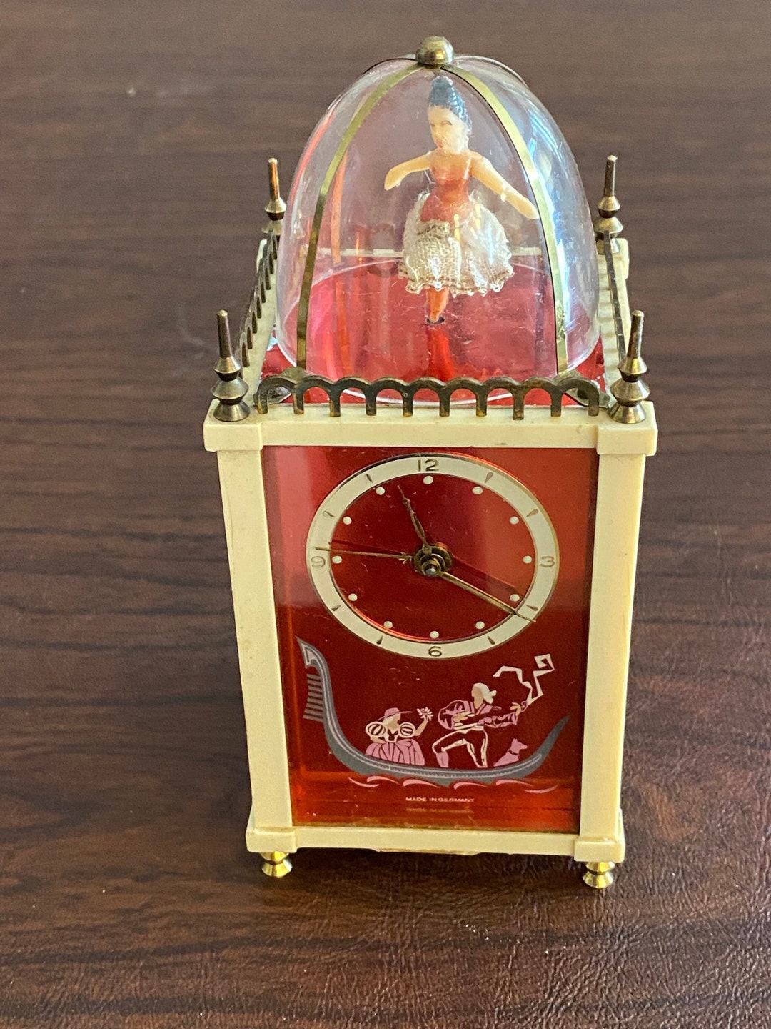 German 1950s staiger Dancing Ballerina Alarm Clock-swiss Music Box ...