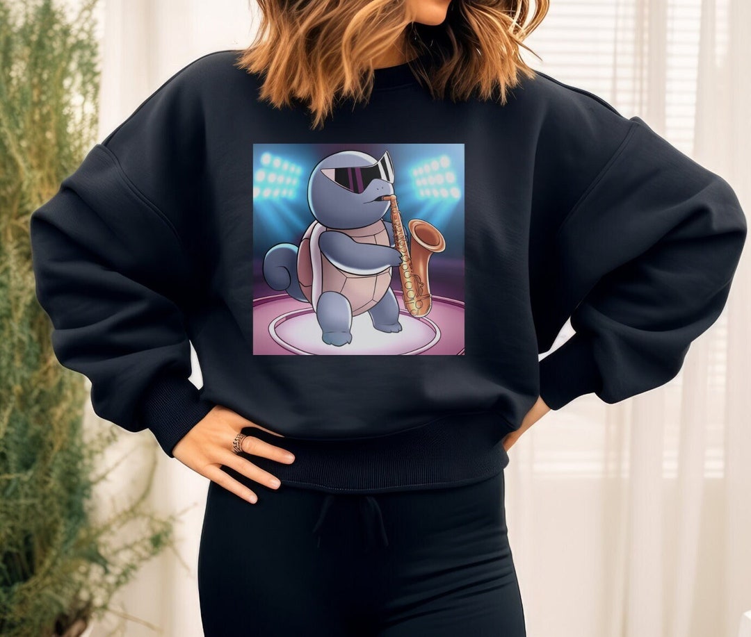 Squirtle Epic Saxophone Guy Crewneck - Run Away X Pokémon Sweatshirt ...