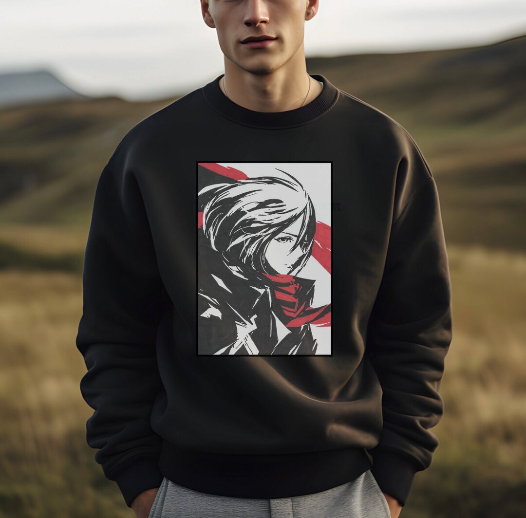 Mikasa Ackerman Inspired Art Sweatshirt - Attack on Titan Crewneck ...