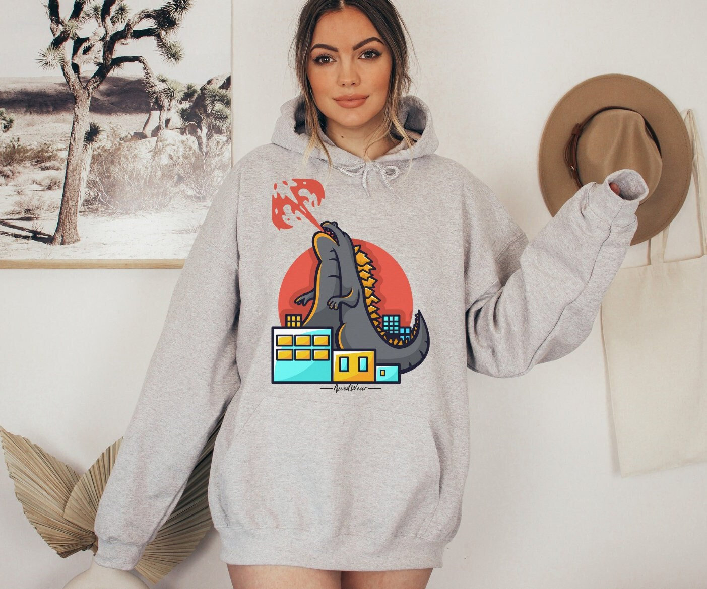 Kaiju Hoodie - Godzilla Inspired Unisex Sweater - Movie Monster DTG ...