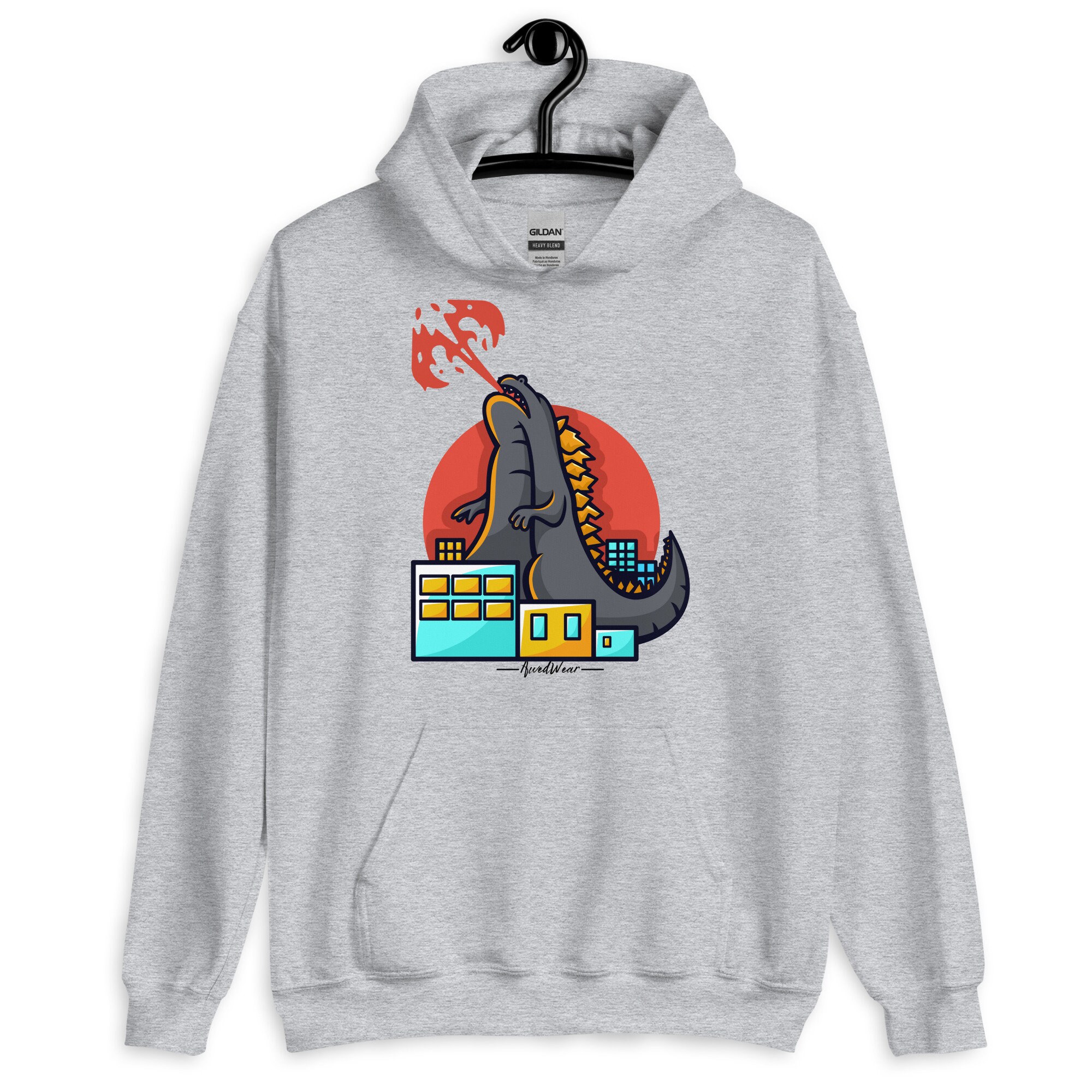 Kaiju Hoodie - Godzilla Inspired Unisex Sweater - Movie Monster DTG ...