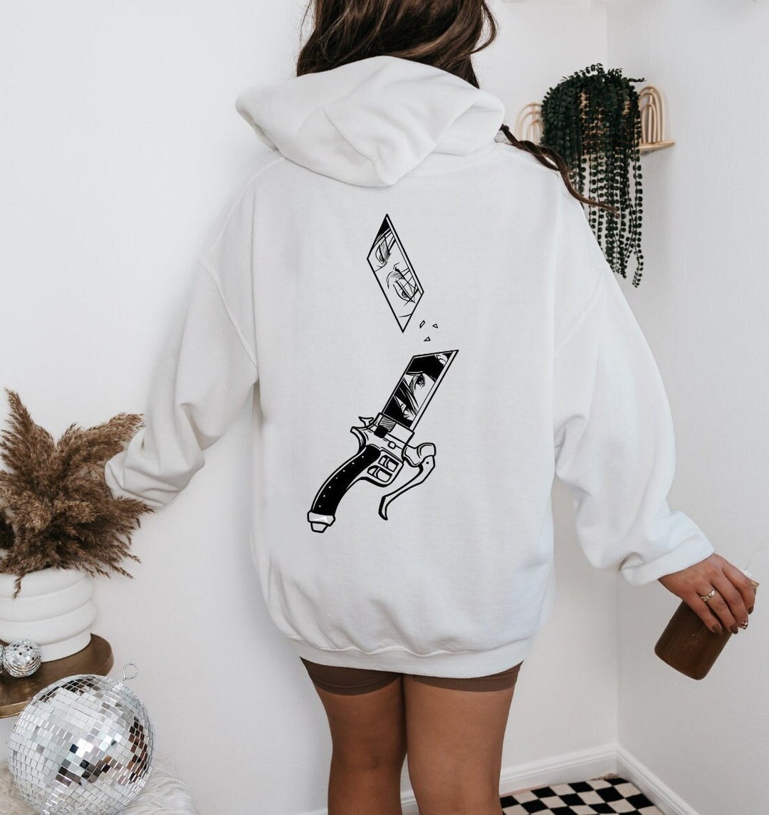 Anime Hoodie -levi and Mikasa Ackerman DTG Print Back Design - AOT ...