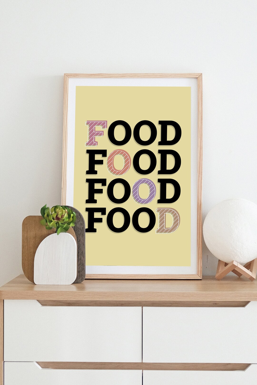 Food Wall Art Minimalist Aesthetic Kitchen Decor Food Text Design Print ...