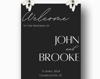 Wedding Welcome Sign Template Clean, Modern, Natural Aesthetic Editable ...