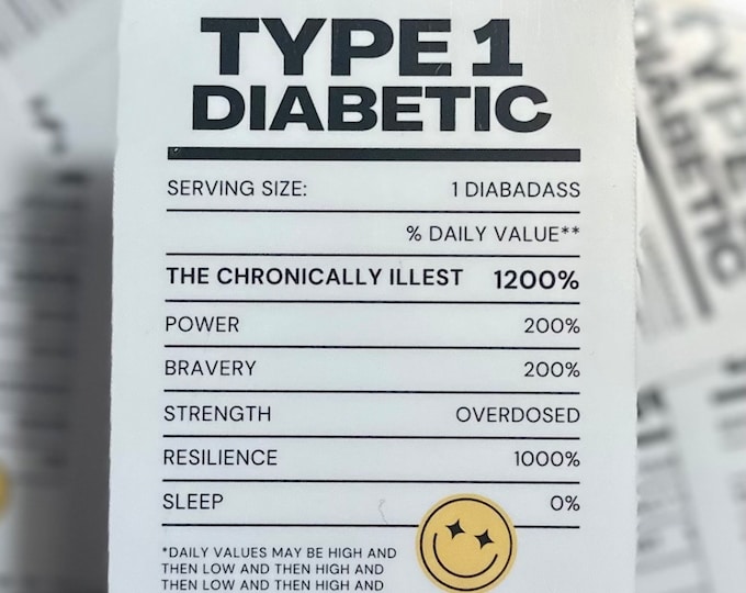 Type 1 Diabetes Facts Sticker - Diabetes Awareness Sticker / T1D ...