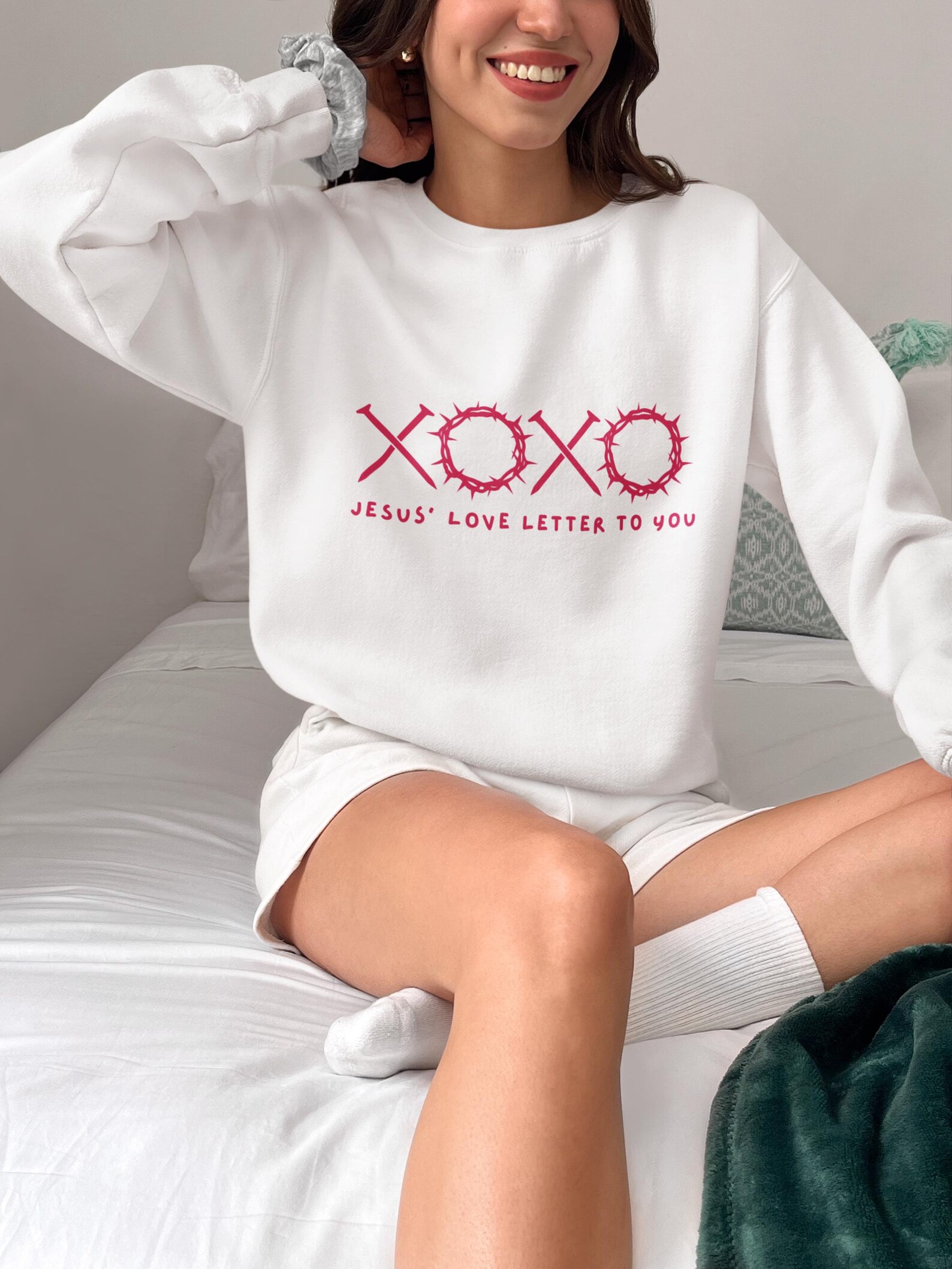 XOXO Jesus Love Letter to You Christian Valentine Sweater, Faith-based ...