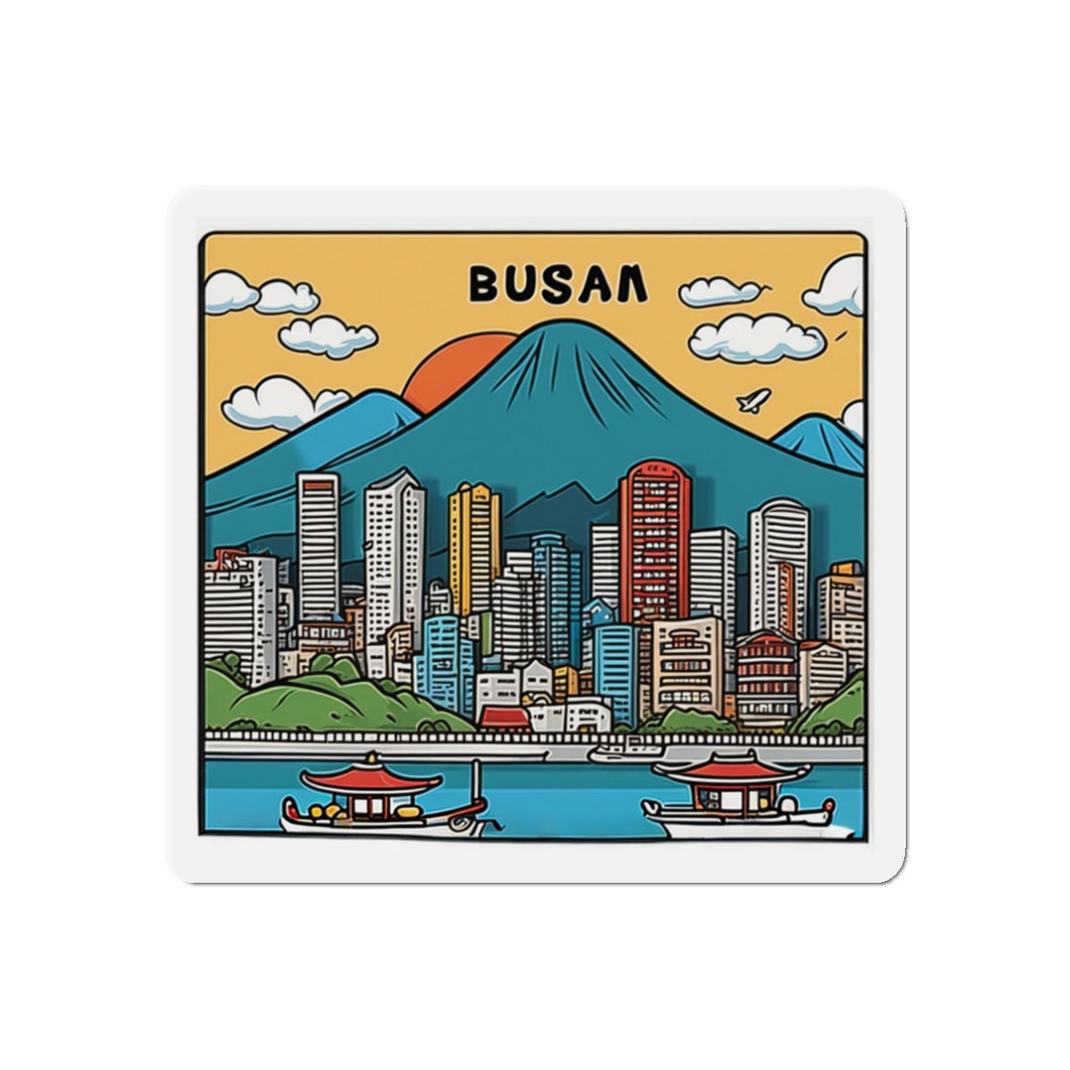 Busan Fridge Magnets South Korea Busan Landmark Magnet - Etsy