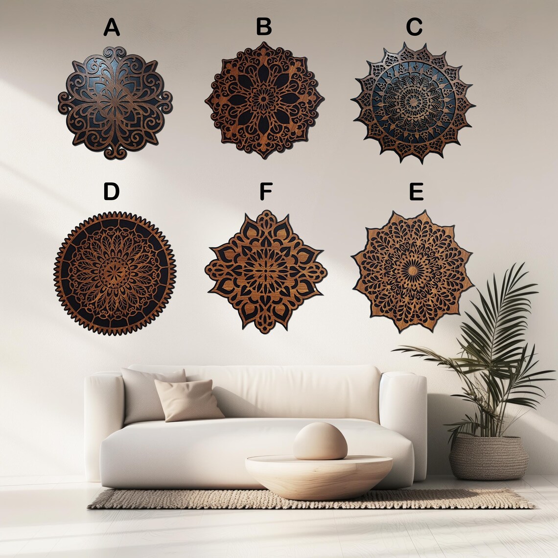 Mandala Wooden Wall Decor, Living Room Wall Hanging, Gift for New House ...