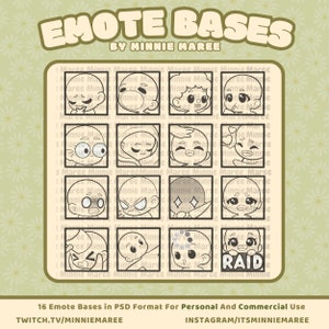 Minnie's Emote Base Pack | 16 DIY Bases for Twitch, Discord or Youtube ...