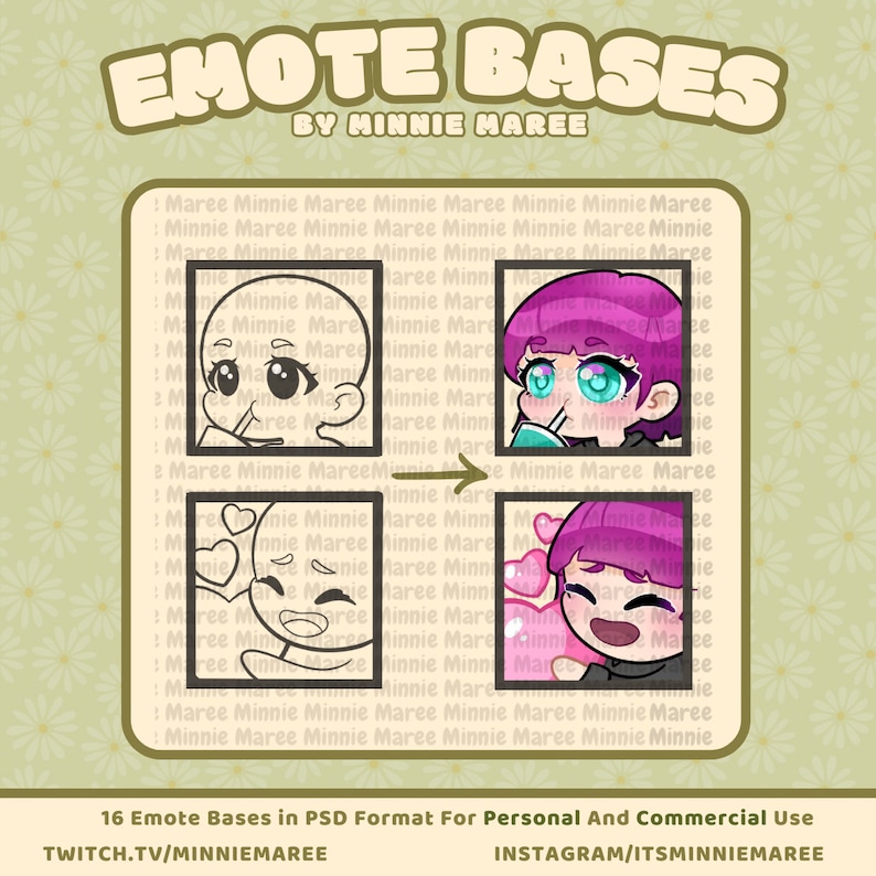 Minnie's Emote Base Pack | 16 DIY Bases for Twitch, Discord or Youtube ...