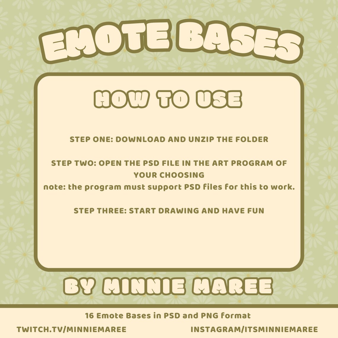 Minnie's Emote Base Pack | 16 DIY Bases for Twitch, Discord or Youtube ...