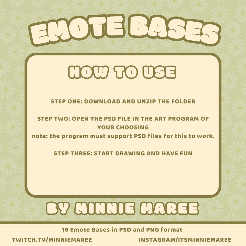 Minnie's Emote Base Pack | 16 DIY Bases for Twitch, Discord or Youtube ...