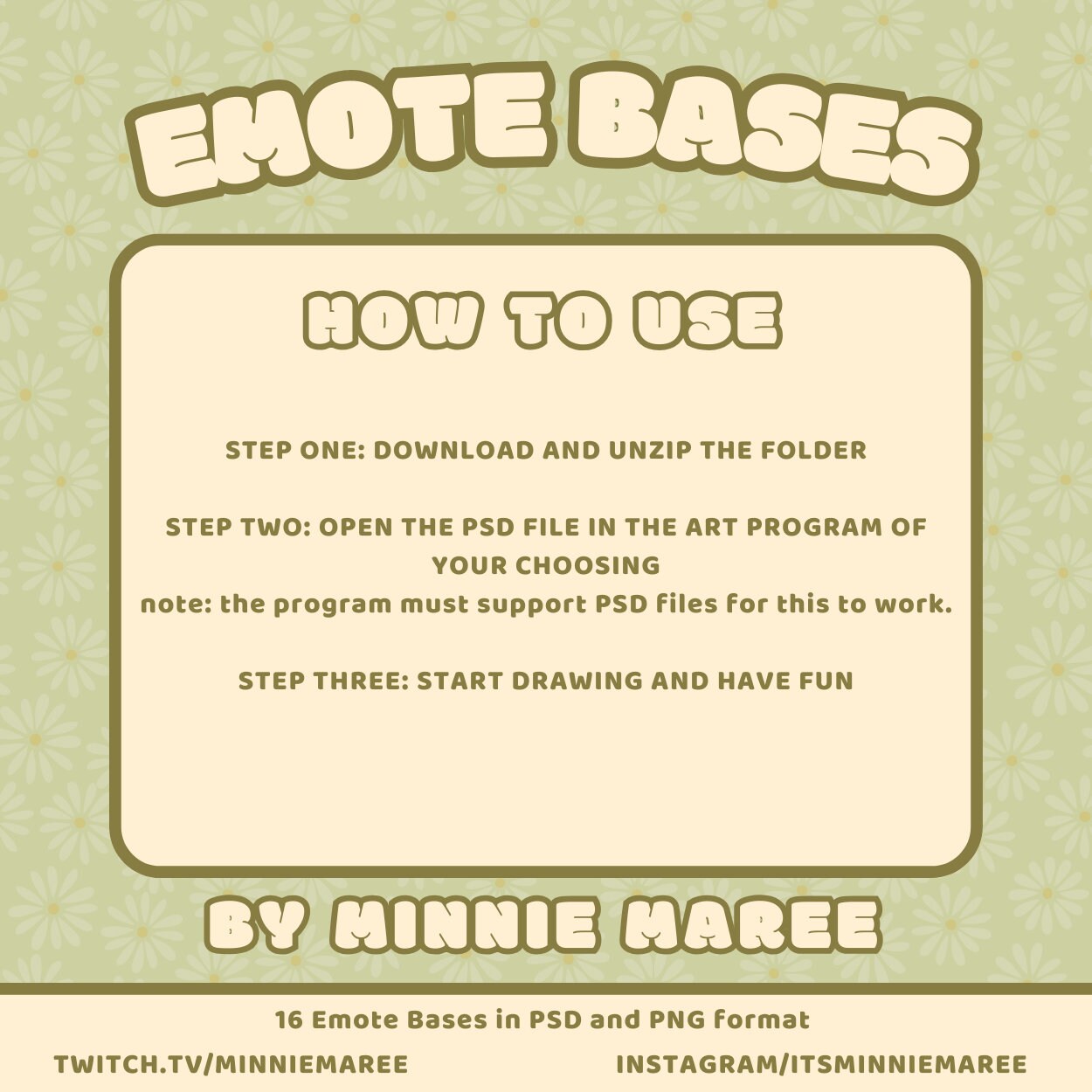 Minnie's Emote Base Pack | 16 DIY Bases for Twitch, Discord or Youtube ...