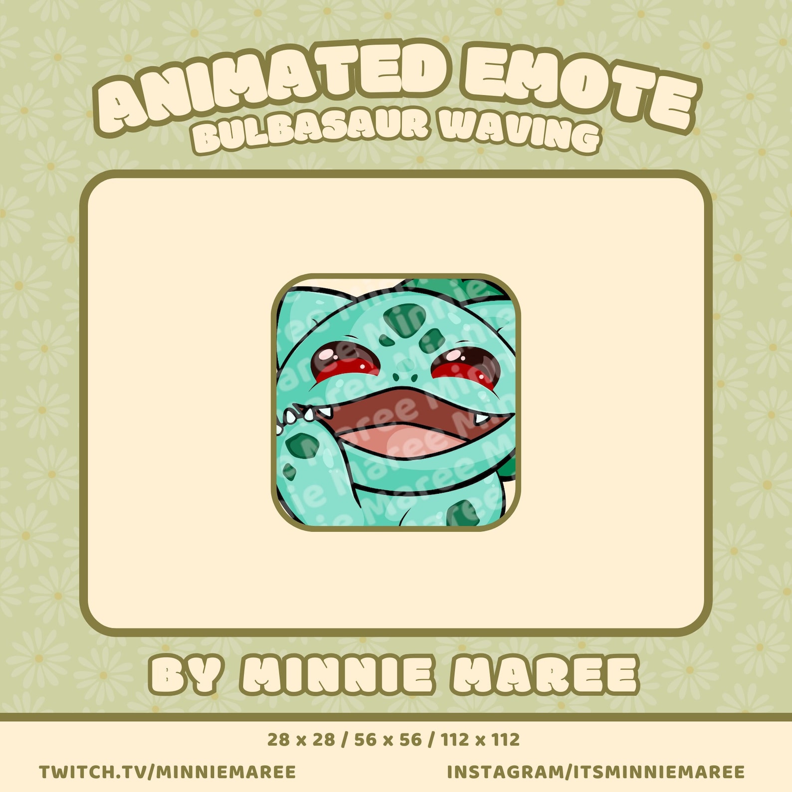 Bulbasaur Waving - Animated Emote for Twitch - Etsy
