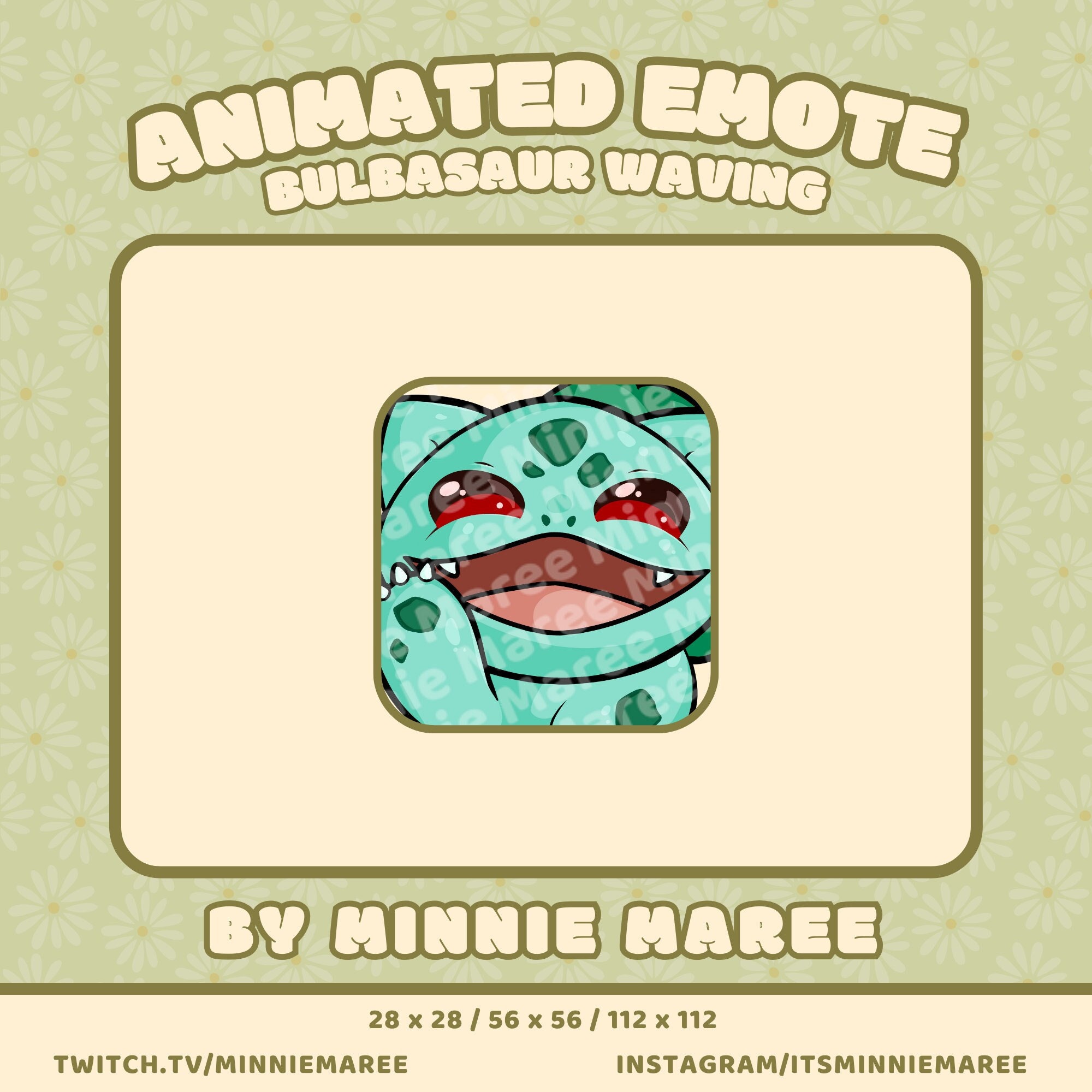 Bulbasaur Waving - Animated Emote for Twitch - Etsy