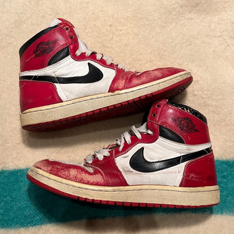 1985 Air Jordan 1 One Chicago High Original Sneakers Wearable Sz. 9.5 ...