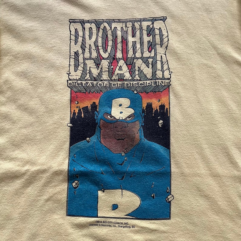 Brotherman Dictator of Discipline Shirt Big City Comic Inc Tee 1991 XL ...
