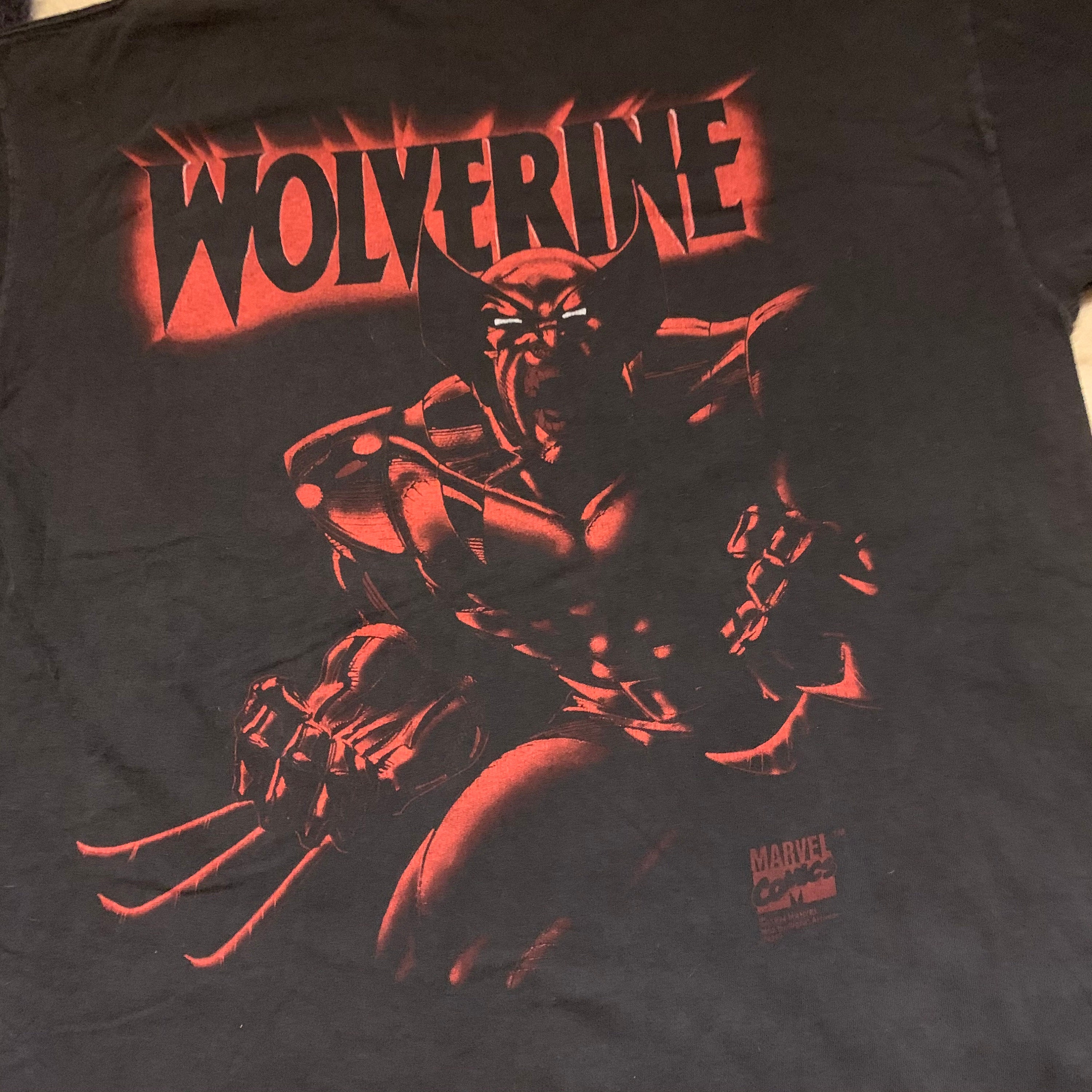 1990s Marvel Comics X-men Wolverine Signal Sports Big Print Tee Shirt ...