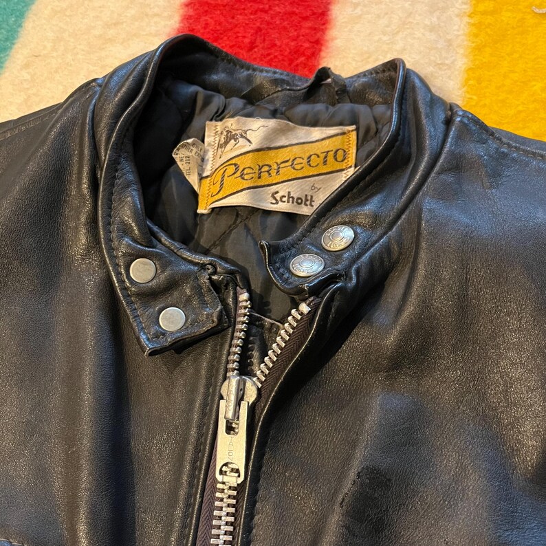 Schott Perfecto Leather Cafe Racer Moto Motorcycle Jacket - Etsy