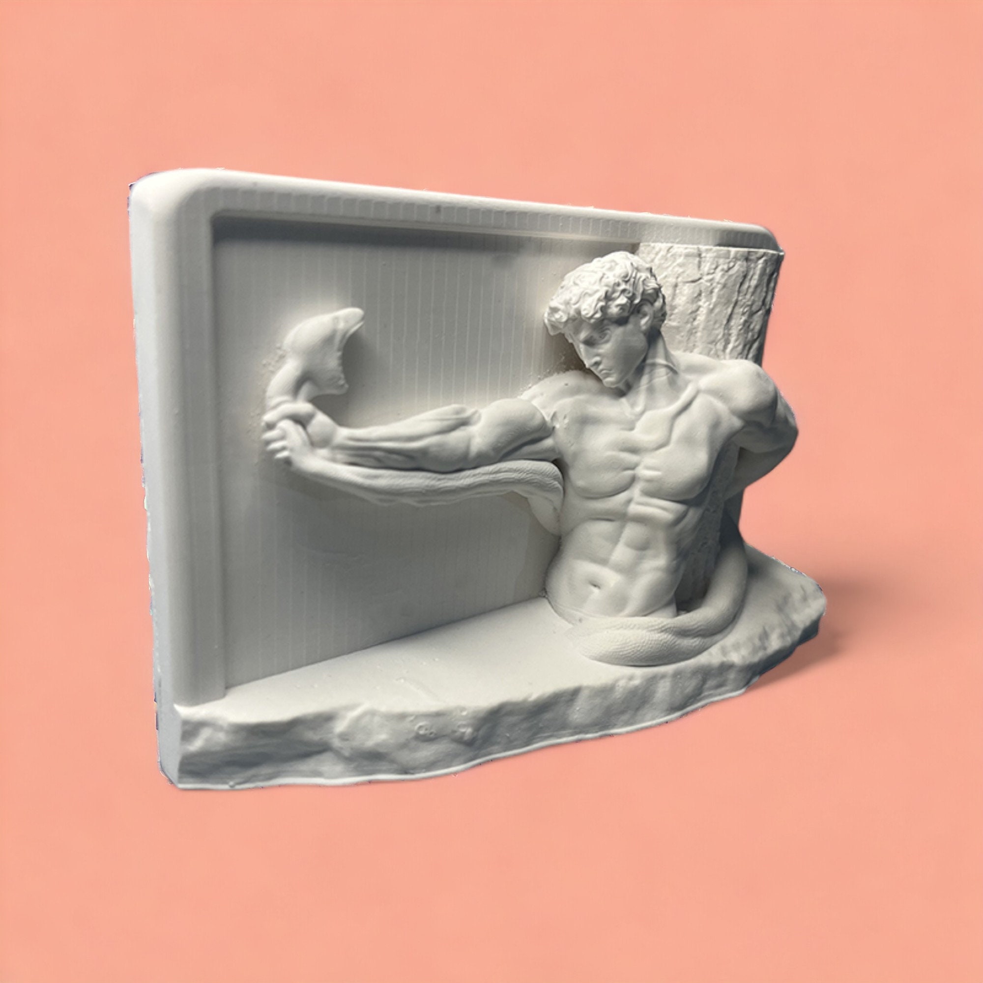 Roman Mythology David Battle Snake Plaster Statue European Art ...