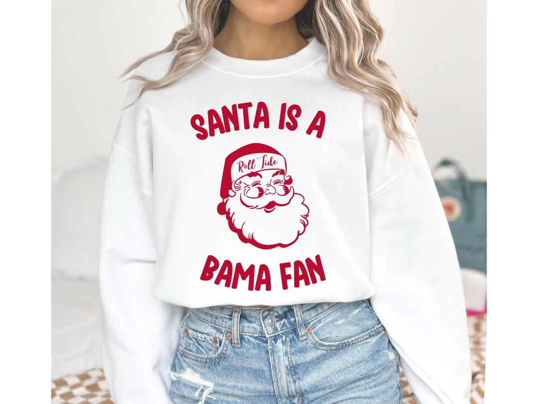 Santa Bama Fan Crewneck Sweatshirt, Alabama Christmas Pullover - Etsy